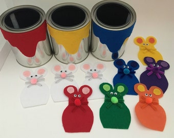 Mouse Paint Felt Board Story Set/flannel Board/preschool/creative Play ...