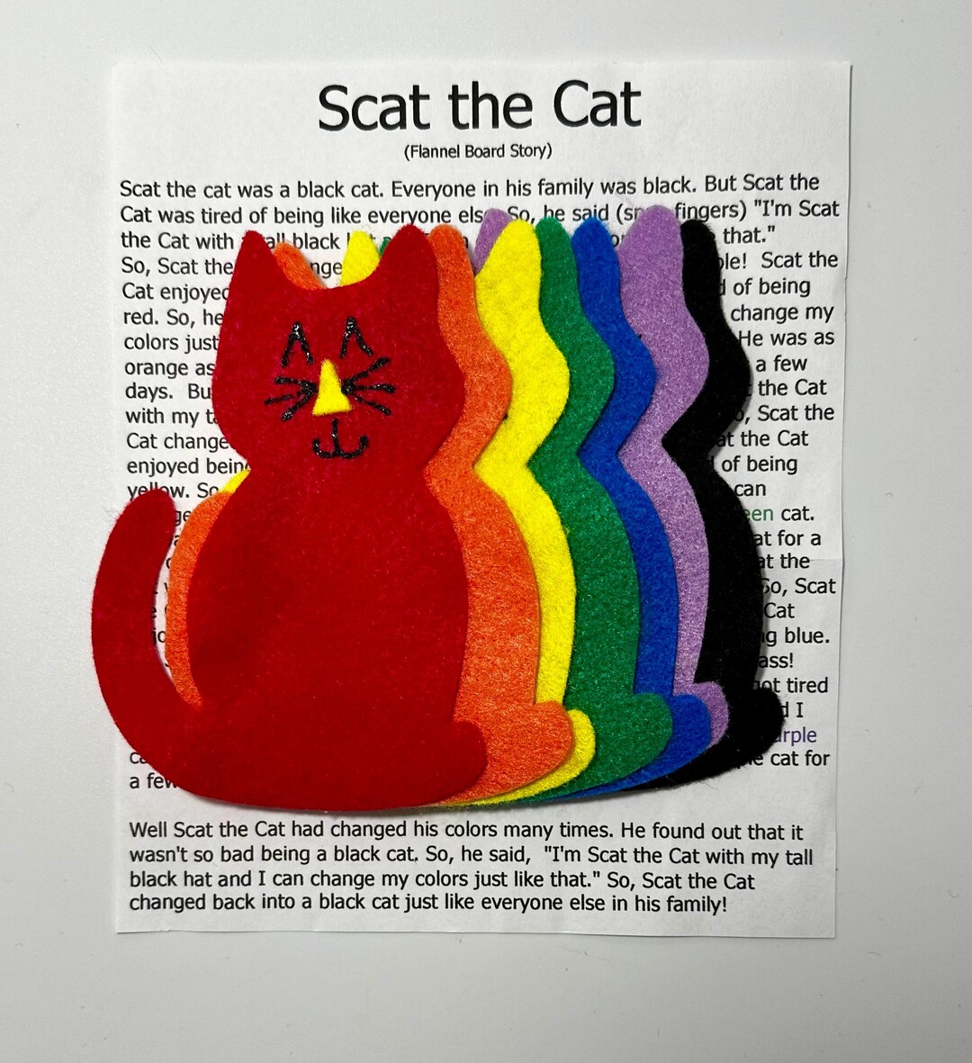 Scat the Cat Felt Board Story - Etsy