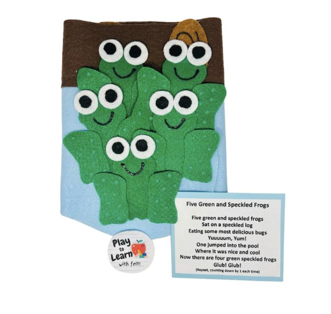 Five Green and Speckled Frogs Flannel Story - Etsy