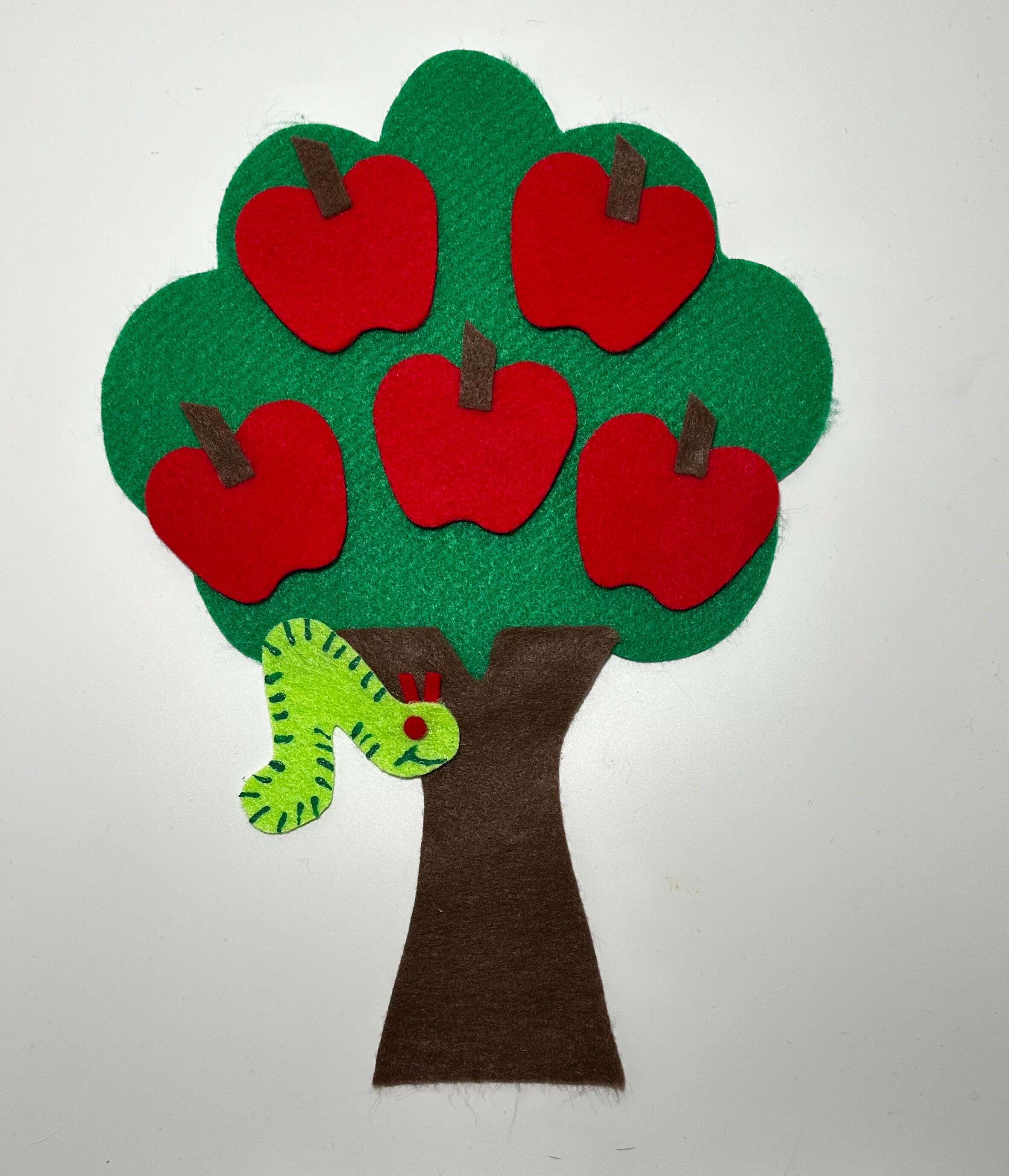Five Little Apples Teasing Mr. Slinky Worm Flannel Board Story - Etsy