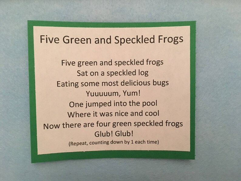 Five Green and Speckled Frogs Flannel Story - Etsy