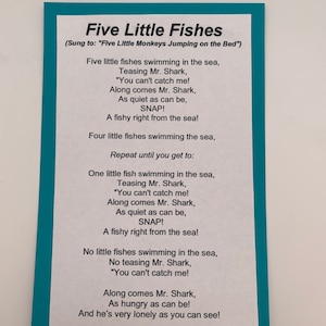 Five Little Fishies Flannel Board Story - Etsy