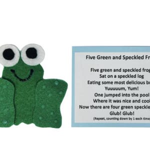 Five Green and Speckled Frogs Flannel Story - Etsy
