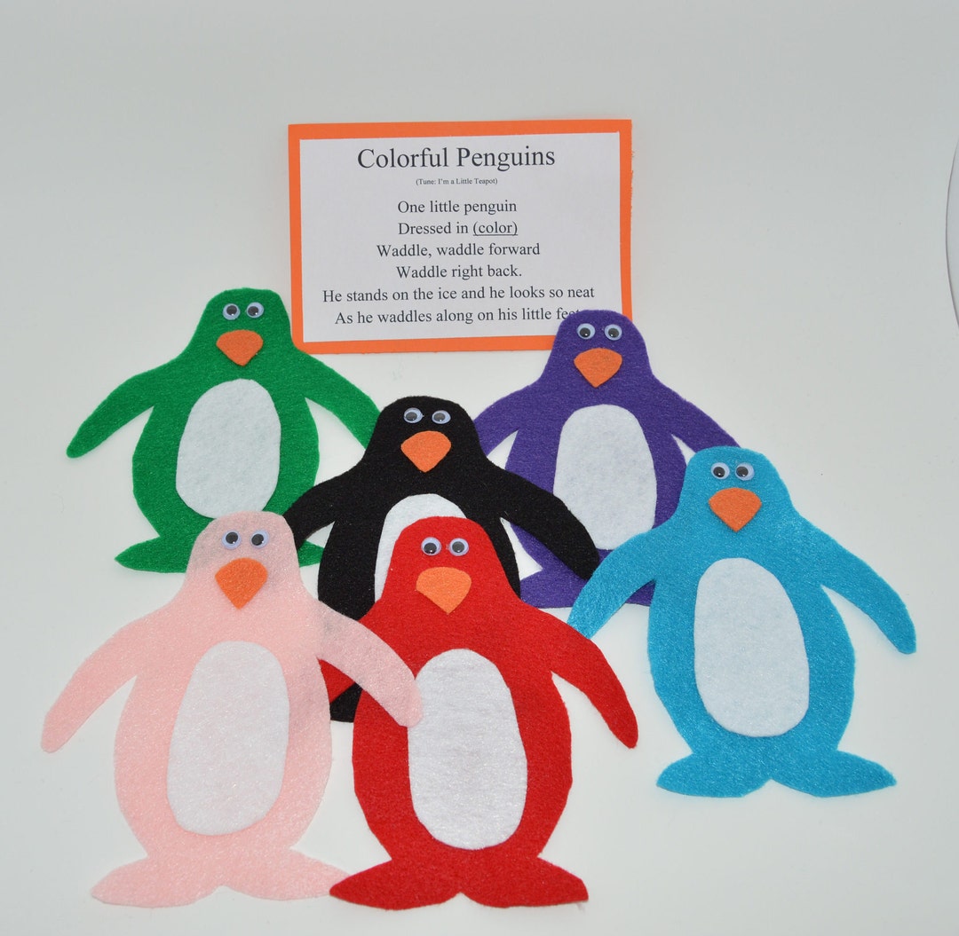 Colorful Penguins Flannel Board Story - Etsy