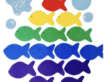 Five Little Fish Felt Story Set / 5 Little Fish Teasing Mr Shark ...