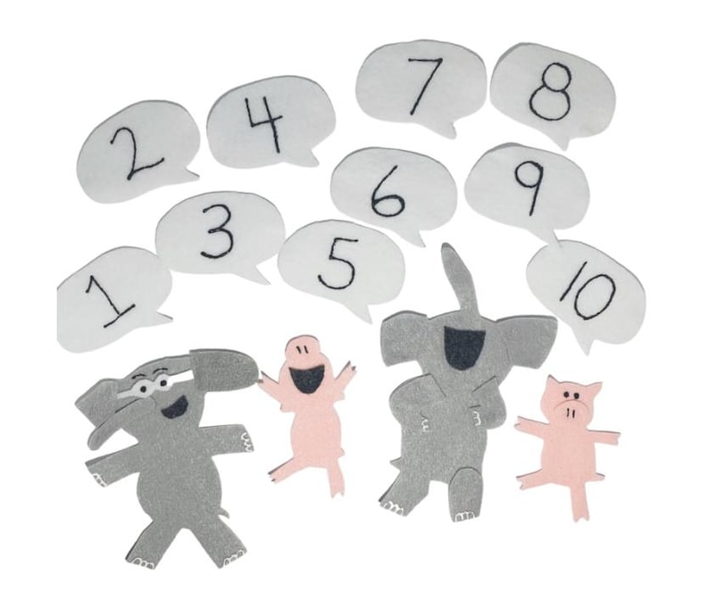 Piggie and Elephant Count Felt Board Story - Etsy