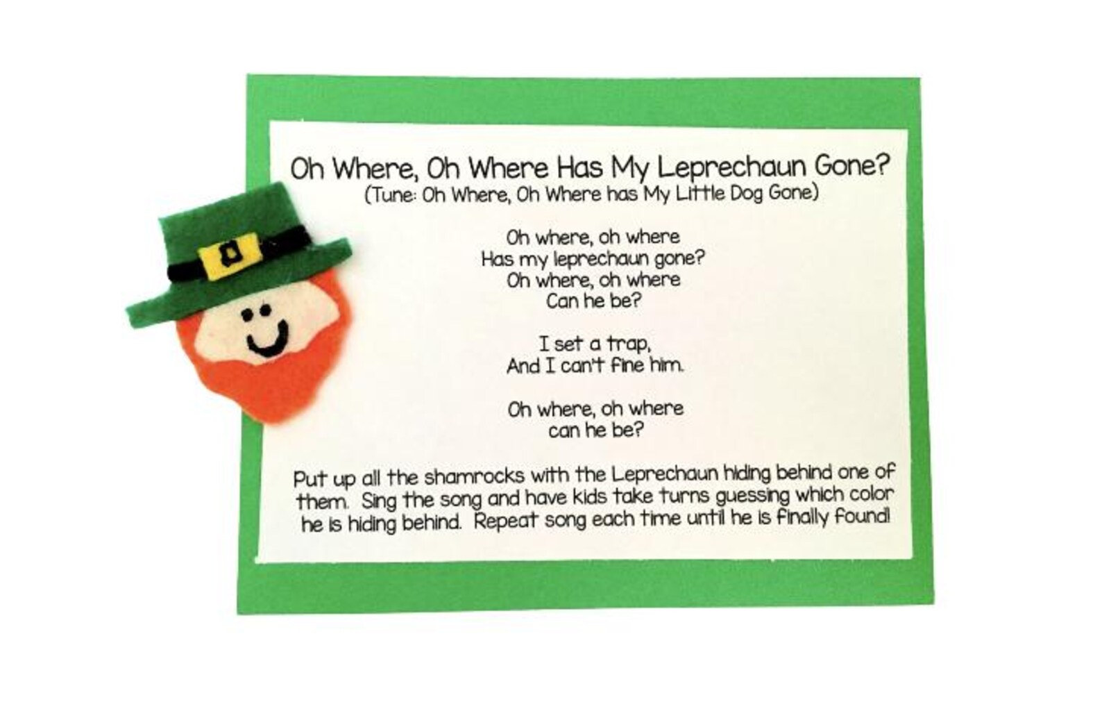 Leprechaun Hiding Felt Board Story - Etsy