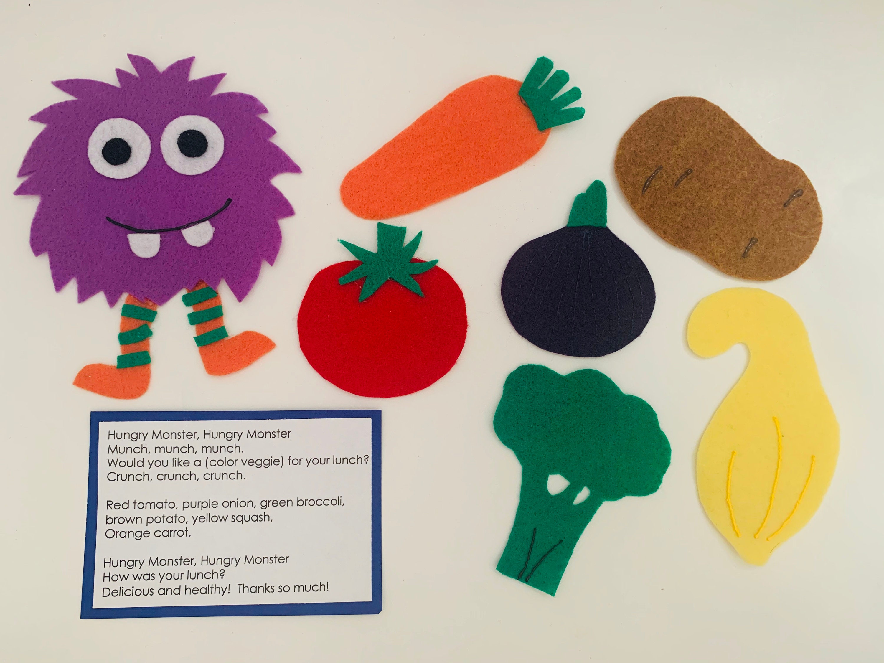 Hungry Little Monster Felt Board Story - Etsy