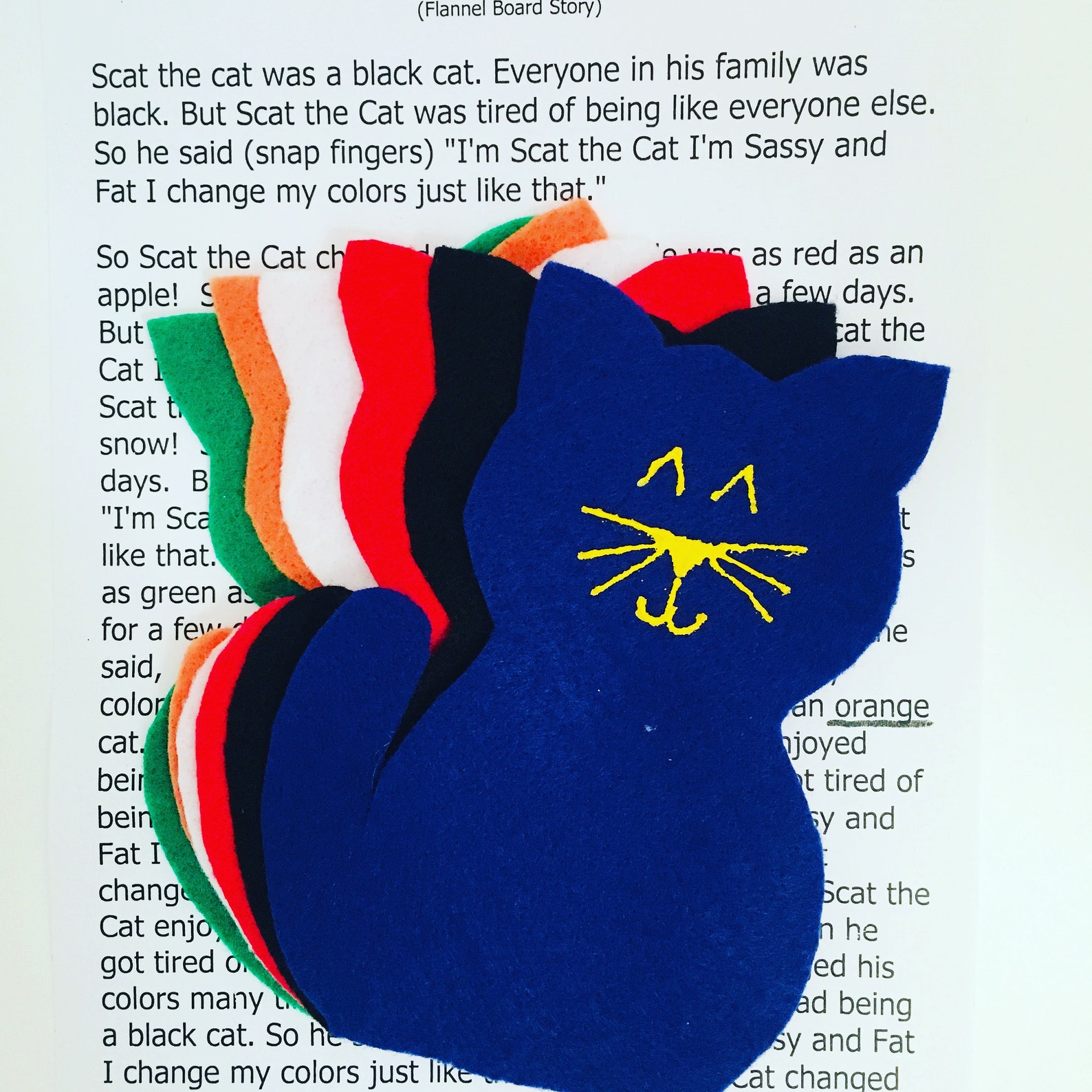 Scat the Cat Flannel Board Story - Etsy