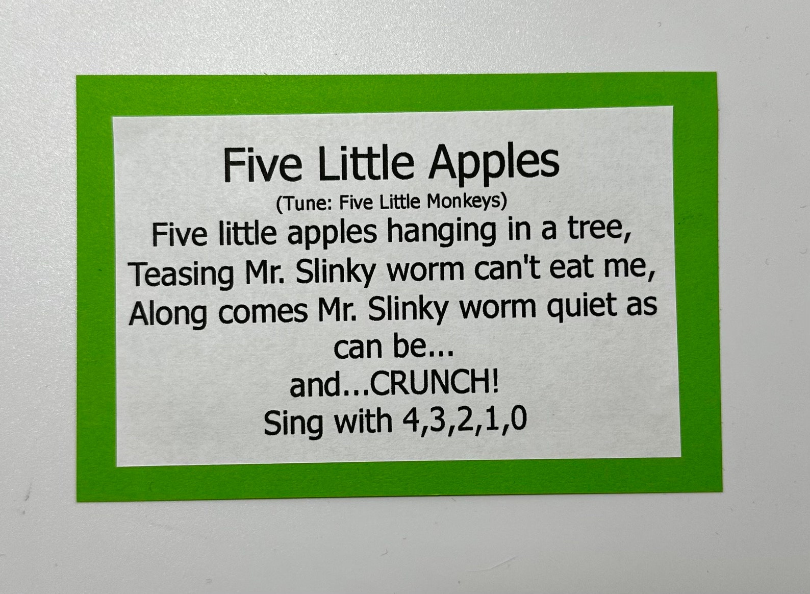 Five Little Apples Teasing Mr. Slinky Worm Flannel Board Story - Etsy