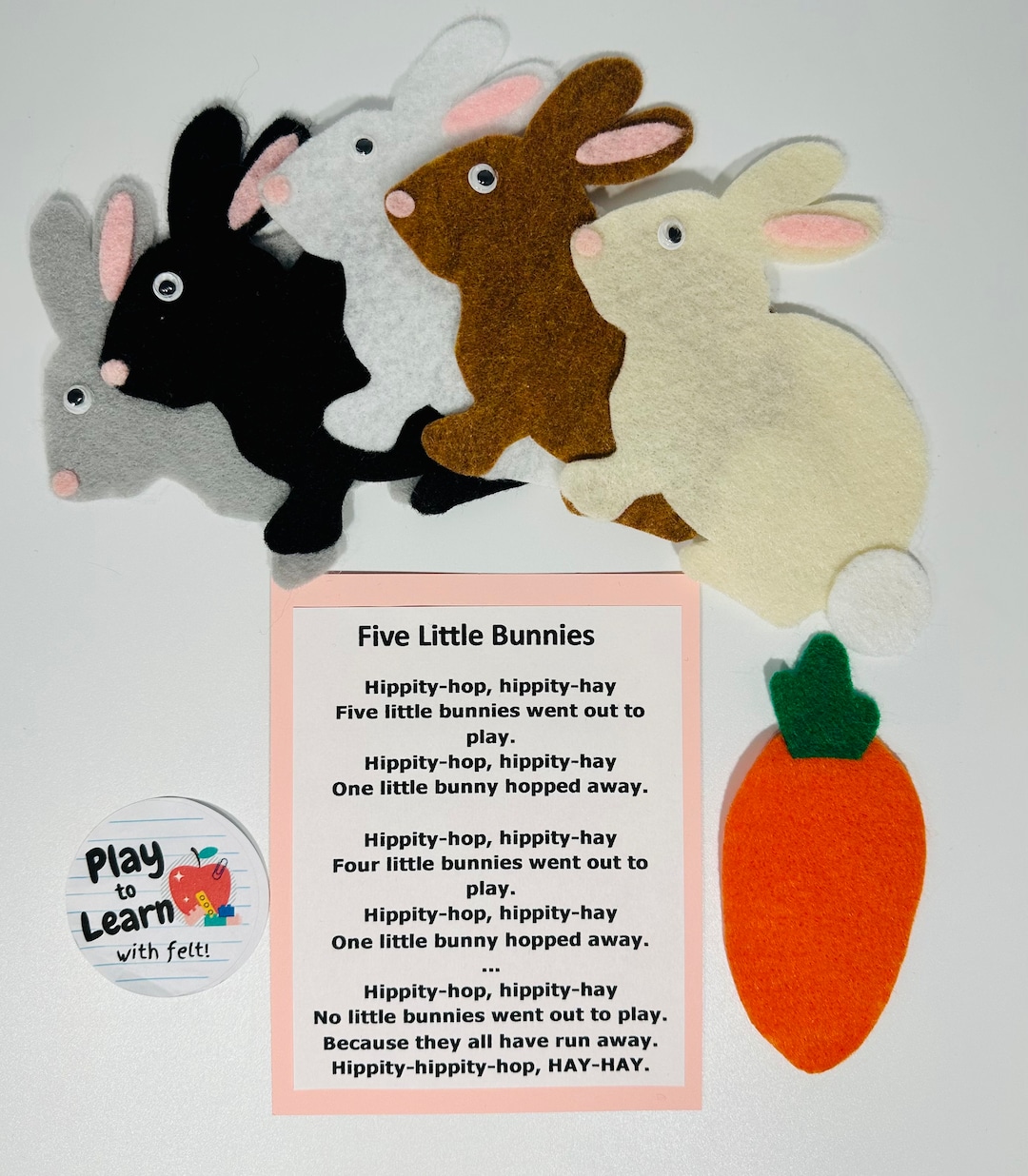 Five Little Bunnies Felt Board Story - Etsy