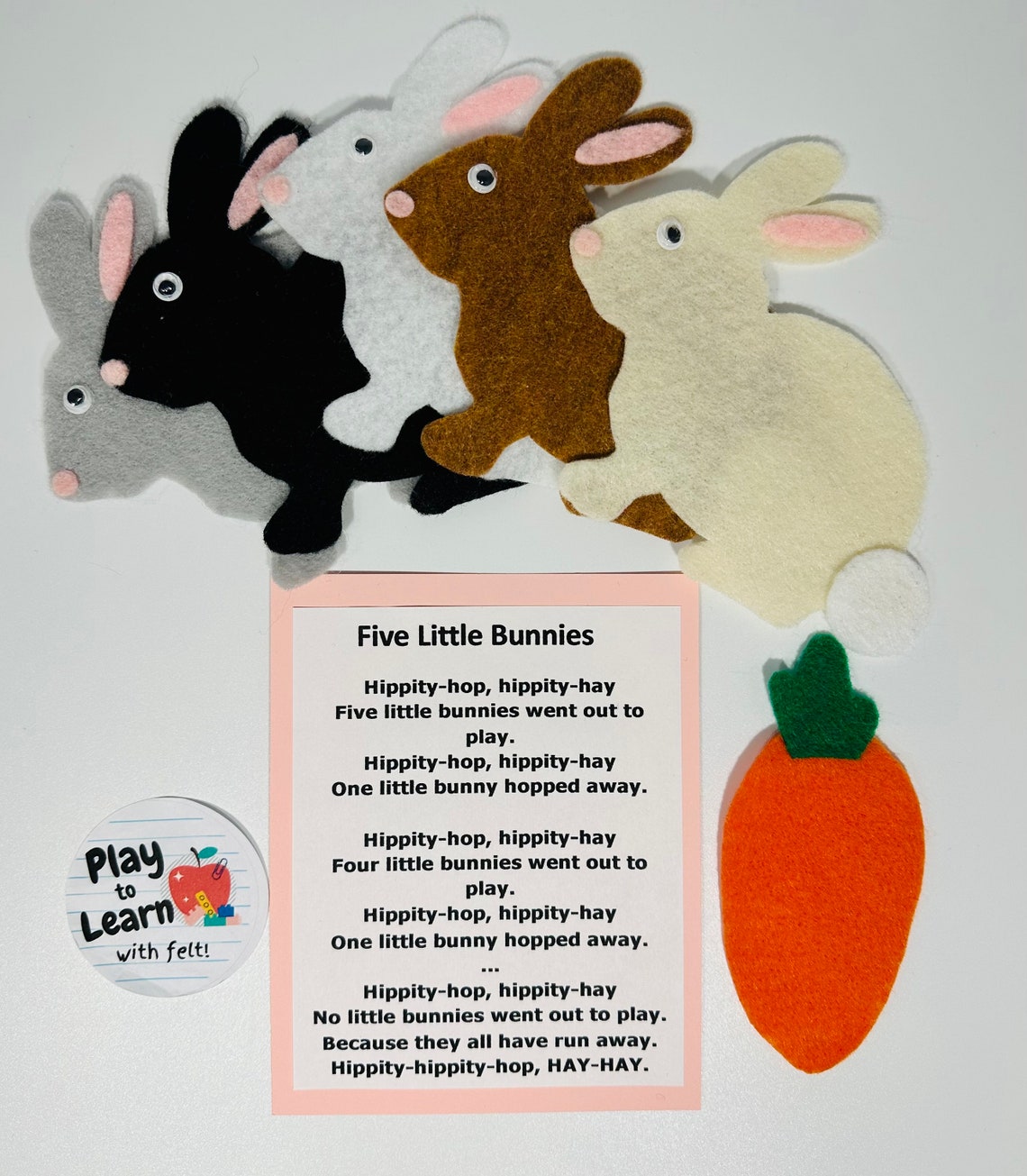 Five Little Bunnies Felt Board Story - Etsy