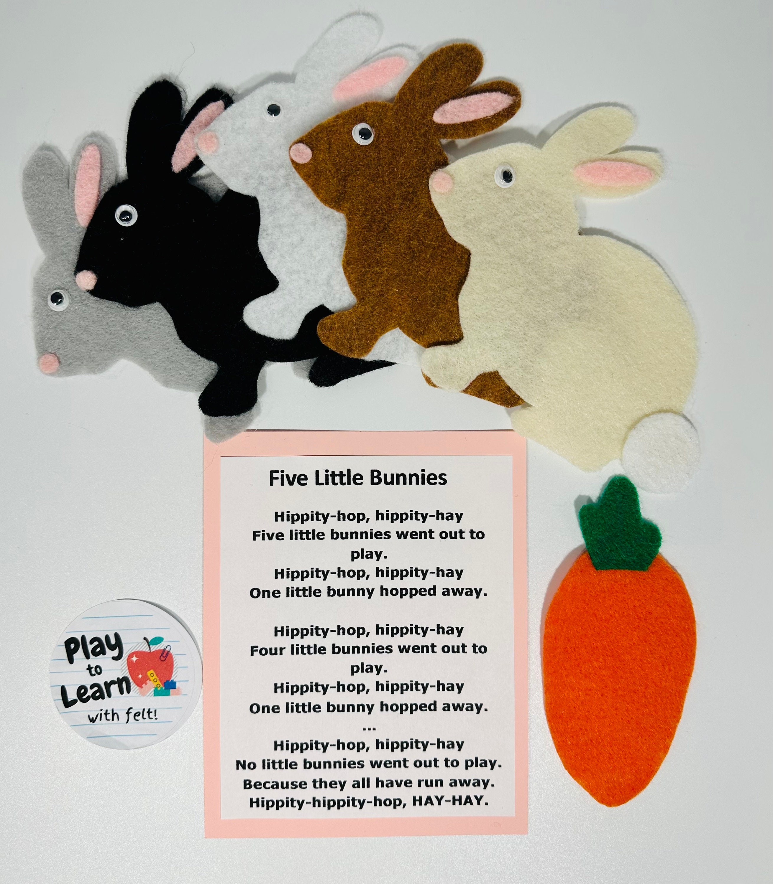 Five Little Bunnies Felt Board Story - Etsy