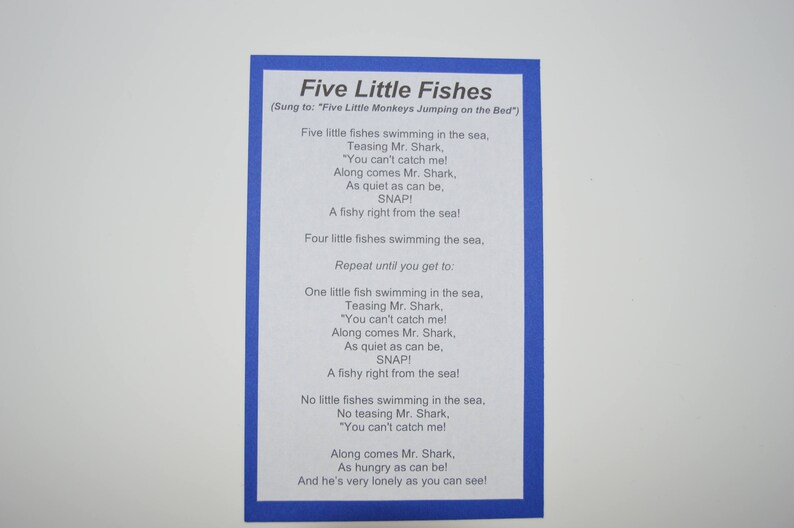 Five Little Fishies Flannel Board Story | Etsy