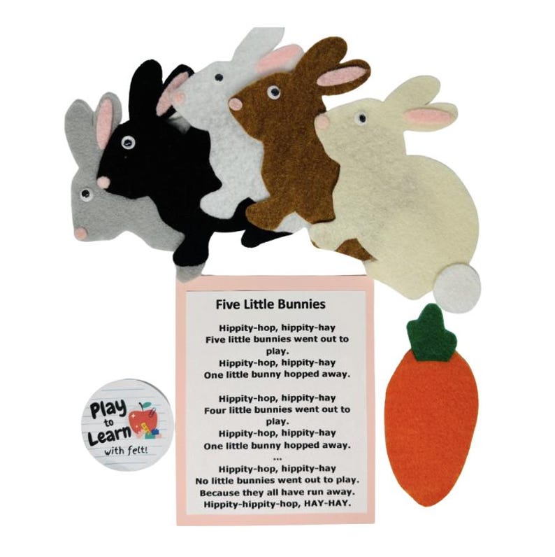 Five Little Bunnies Felt Board Story - Etsy