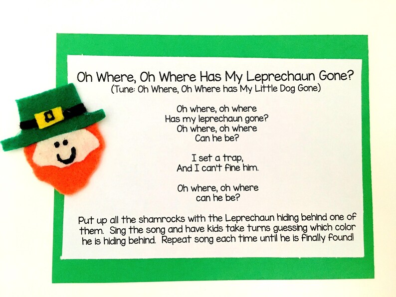 Leprechaun Hiding Felt Board Story - Etsy