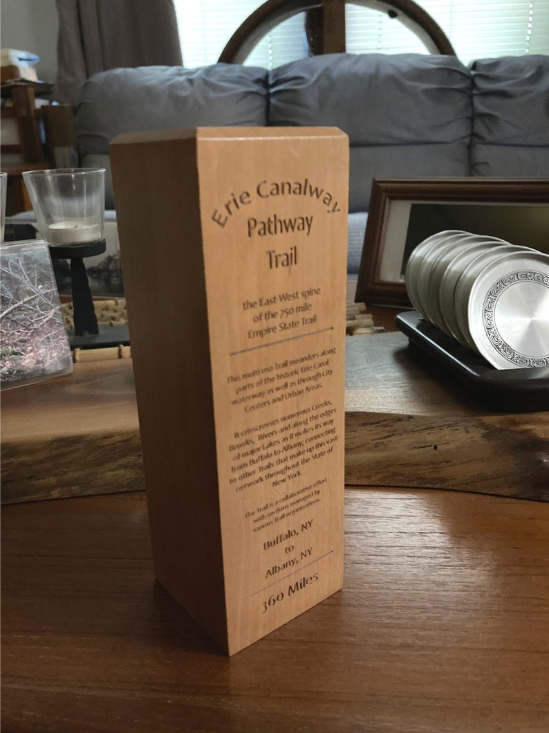 Erie Canal Trail Map: Pennsylvania Cherry Wood Collectible - Etsy