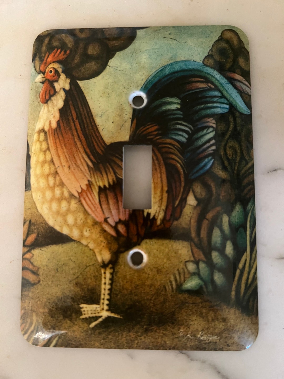 Vintage Colorful Rooster Switch Plate Cover - Etsy