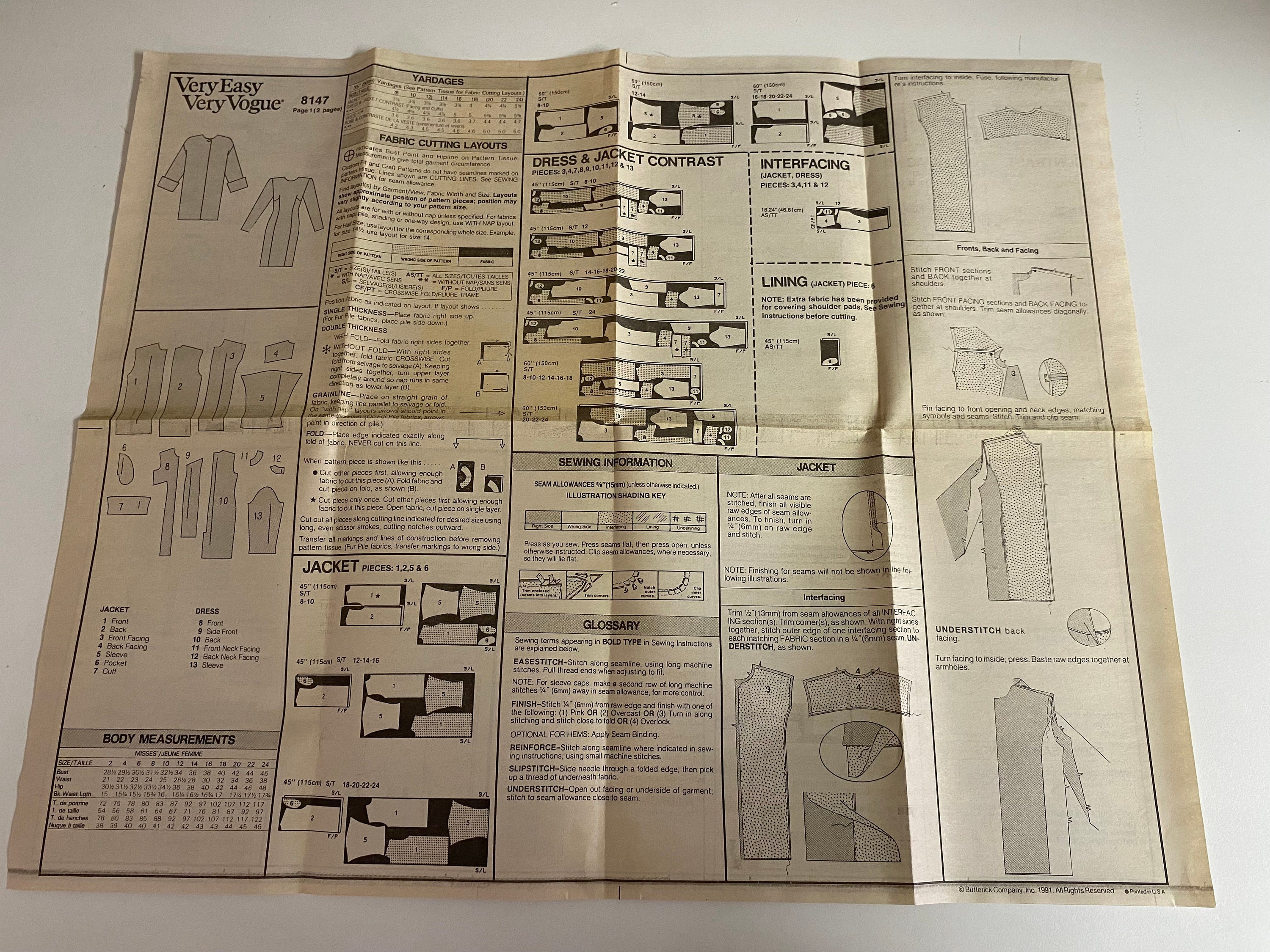 Very Easy Very Vogue 8147 Sewing Pattern Uncut Size 8-10-12 - Etsy