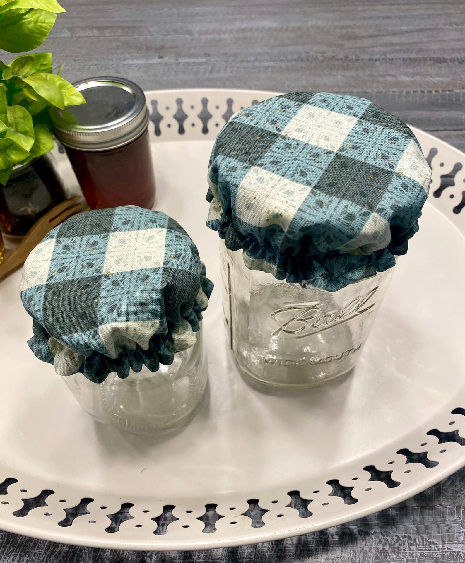 Mason Jar Cover Jar Covers Reusable Washable Cotton Fabric Food Covers ...