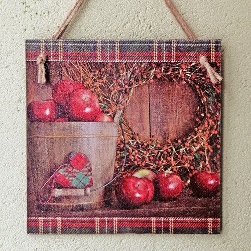 Apple Wall Decor Country Wall Art Wooden Kitchen Plaques - Etsy UK