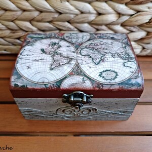 Wooden Memory World Map Box Keepsake Vintage Style Box - Etsy
