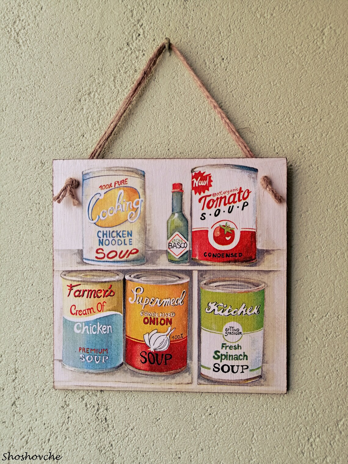 Canned Food Kitchen Sign Wooden Hanging Plaque Retro Style - Etsy