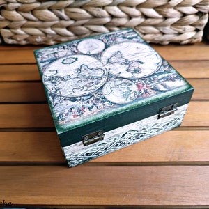 Wooden Memory World Map Box, Keepsake Vintage Style Box, Decoupage ...