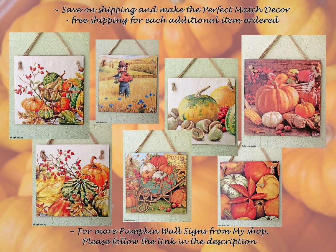 Wall Hanging Plaque/picture Autumn Fall Harvest Pumpkins Apple | Etsy