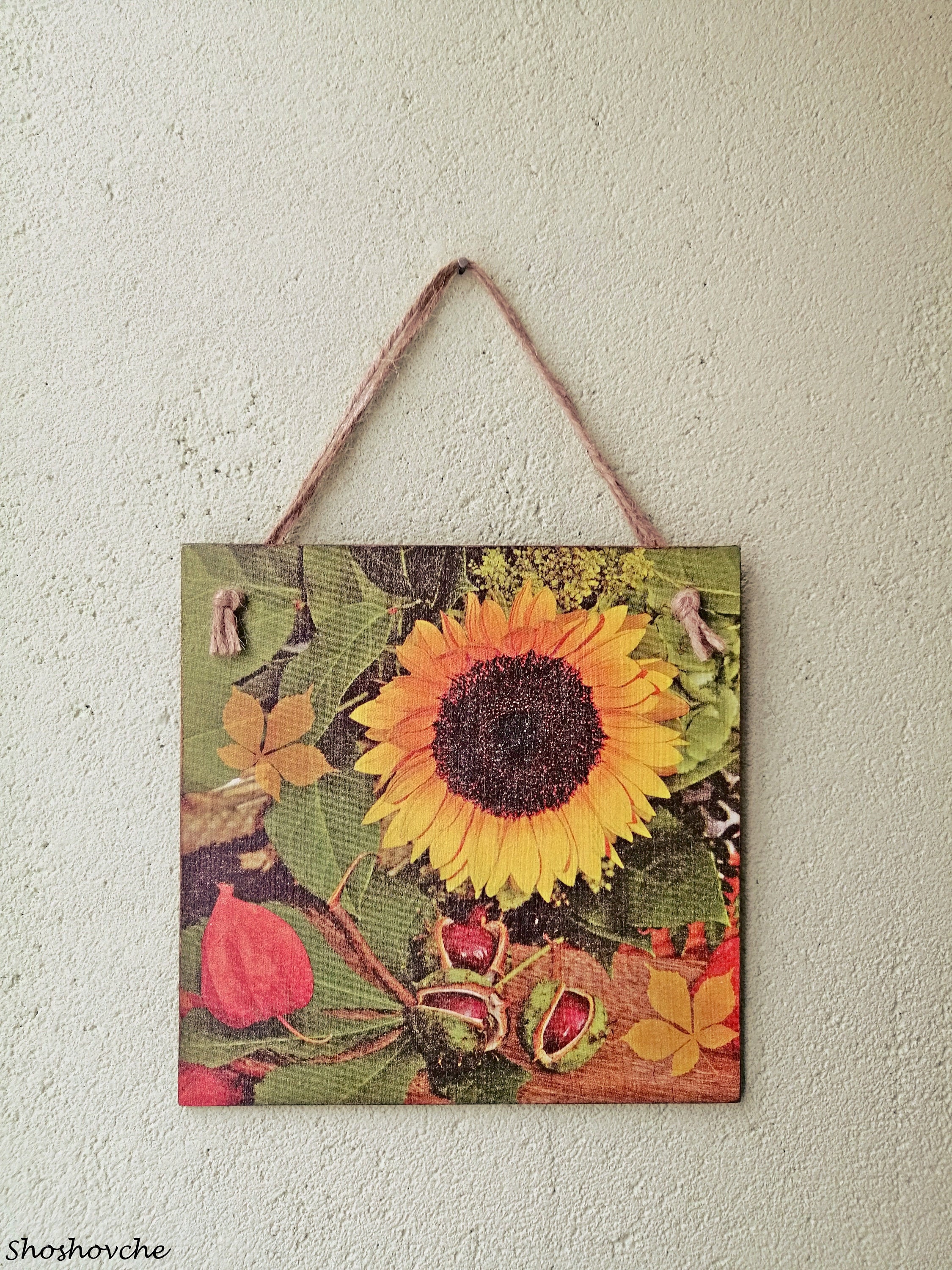 Sunflower gift wall sign Sunflower wooden kitchen picture | Etsy