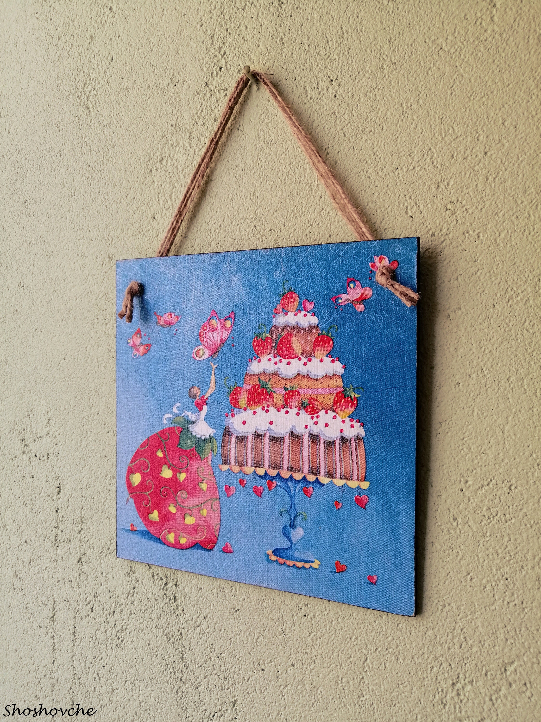 Cake Wooden Hanging Plaque Bakery Retro Wall Sign Bakery | Etsy