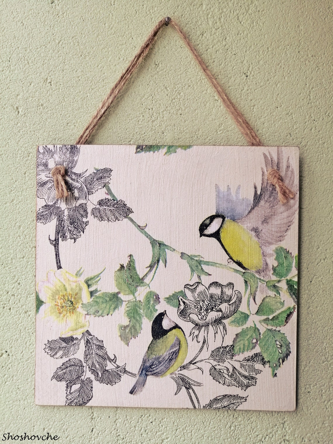 Bird wall hanging plaques Wooden kitchen birds sign Wall | Etsy