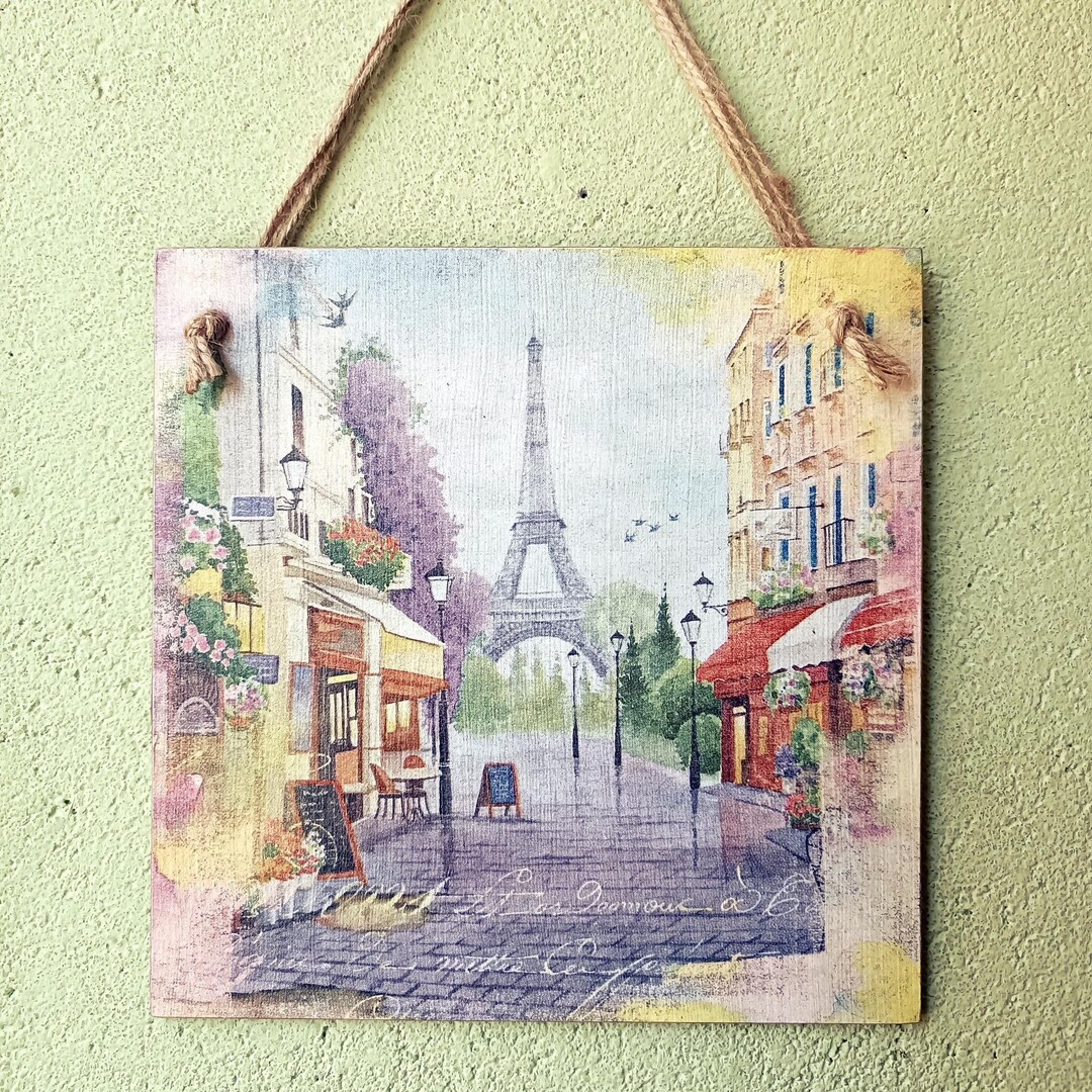 Romance Paris Wall Decor, Eiffel Tower Wall Hanging Plaque/picture ...