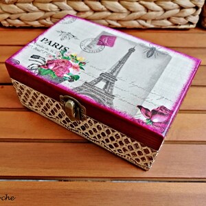 Paris Memory Wooden Box, Eiffel Tower Jewelry Box, Shabby Chic Decor ...