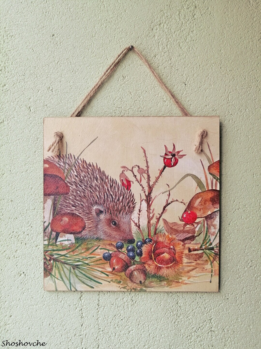Hedgehog Wall Decor, Hedgehogs Art, Forest Animals Art, Wooden Kitchen ...