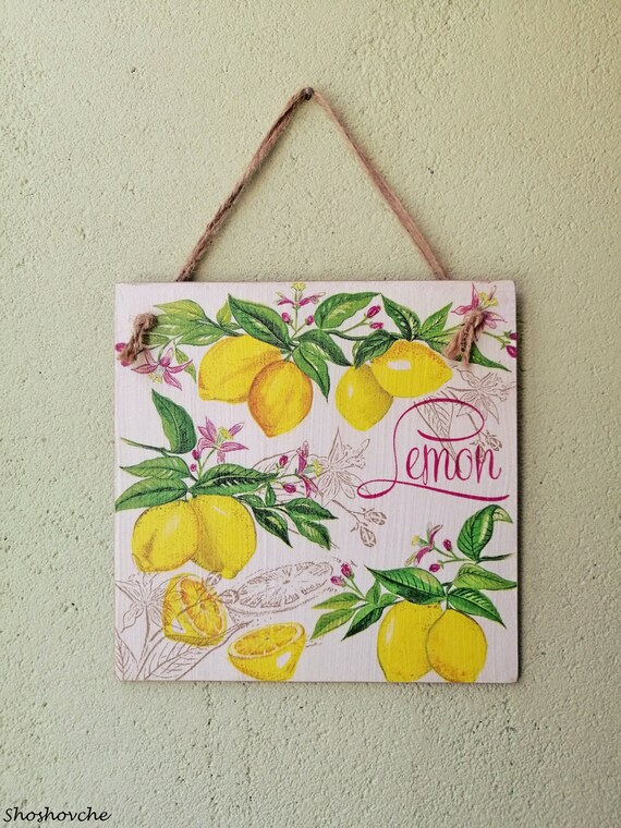 Lemon Kitchen Wall Sign Lemons Country Wall Art Wooden | Etsy
