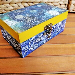 Galaxy Planets Wooden Memory Box, Аstrology Jewelry Box, Constellation ...