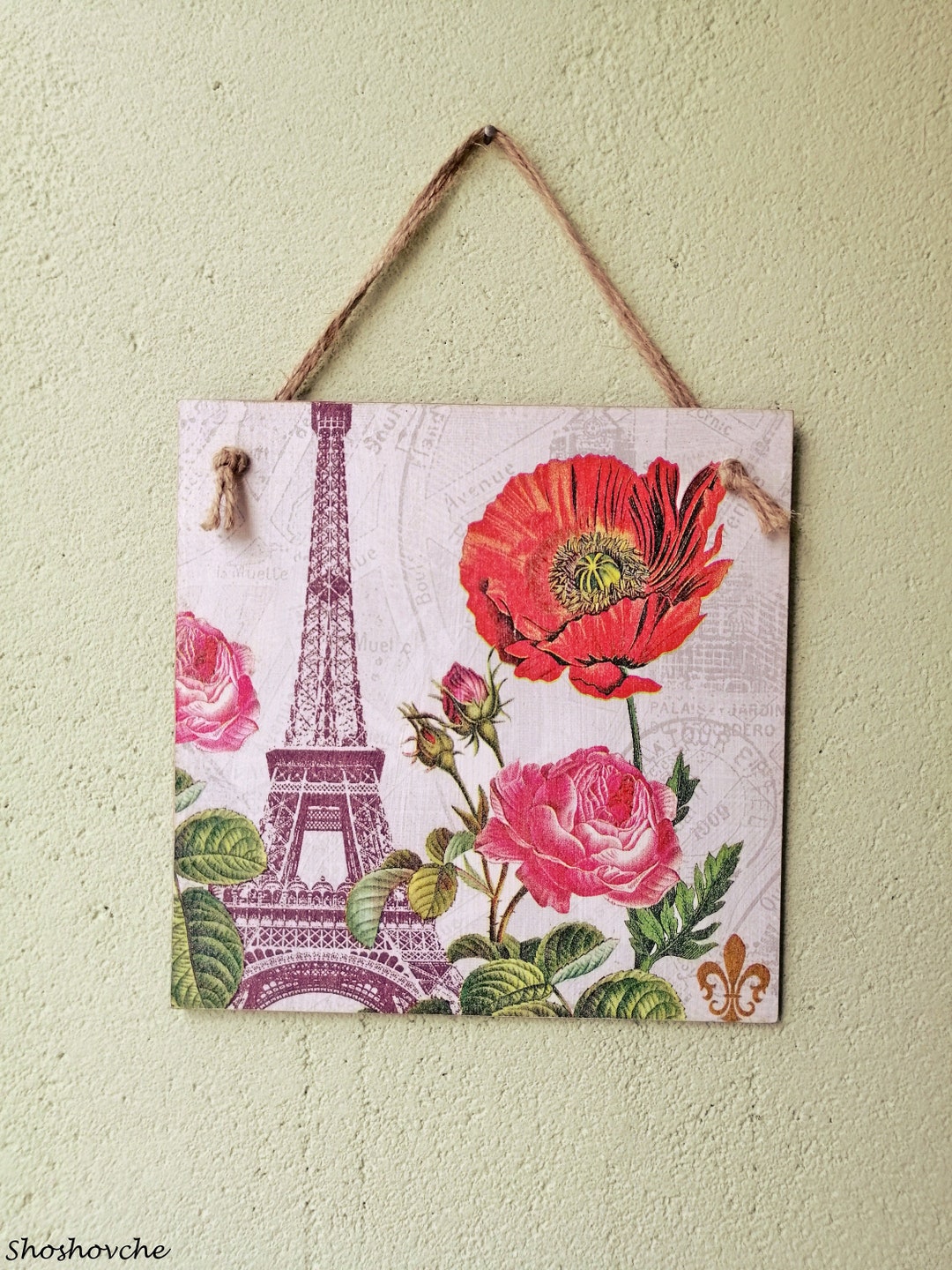 Rustic French Country Decor, Eiffel Tower Wooden Wall Art, Paris Gifts ...