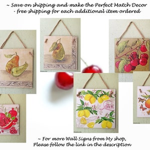 Lemon Tree Kitchen Wall Sign, Lemons Country Rustic Art, Wooden Kitchen ...