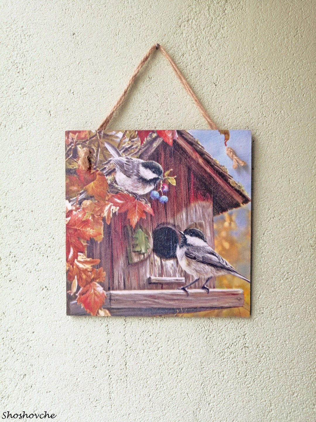 Bird House Wall Hangings, Birds Wall Signs, Bird Lover Gift, Wooden ...