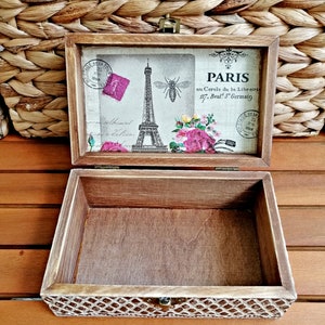 Paris Memory Wooden Box, Eiffel Tower Jewelry Box, Shabby Chic Decor ...