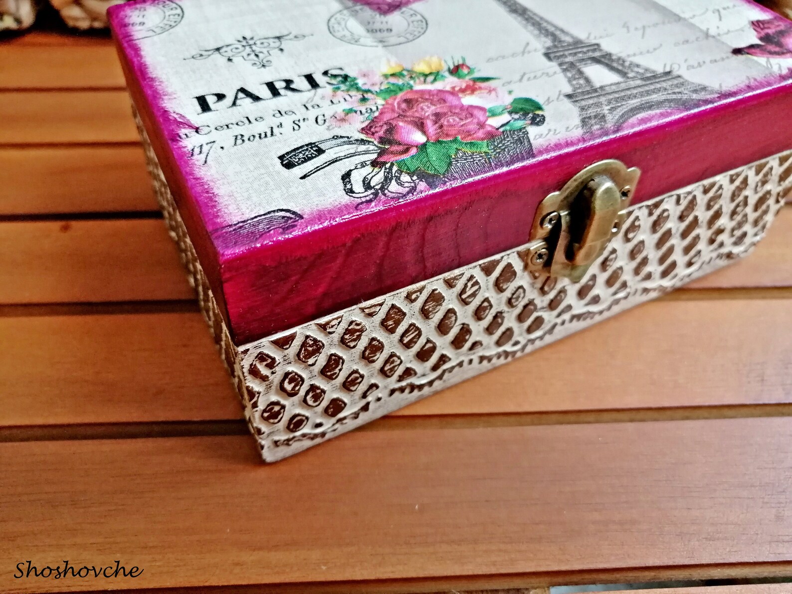 Paris Memory Wooden Box Eiffel Tower Jewelry Box Shabby Chic - Etsy