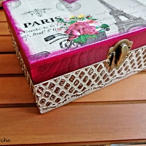 Paris Memory Wooden Box, Eiffel Tower Jewelry Box, Shabby Chic Decor ...