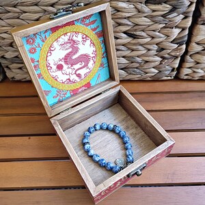 Chinese Red Dragon Jewelry Box, Chinese Dragon Decor, Blue Keepsake Box ...