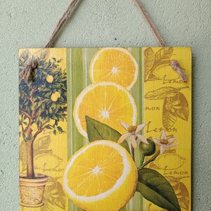 Lemon Tree Kitchen Wall Sign, Lemons Country Rustic Art, Wooden Kitchen ...