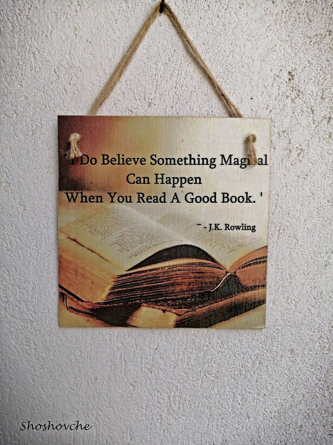J.K. Rowling Quote Sign, Inspiration Library Quote Wall Art, Wooden ...