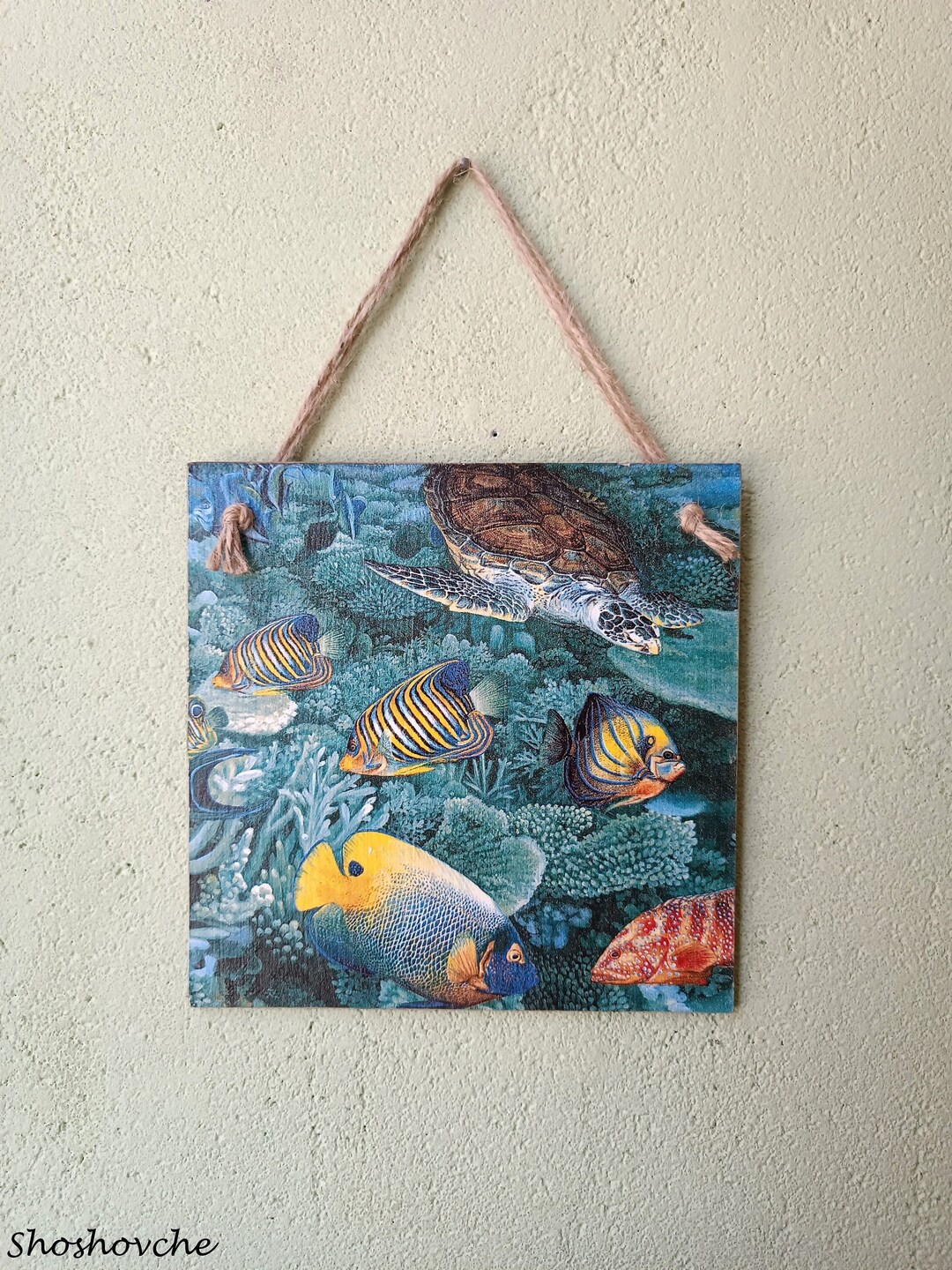 Wall Hanging Plaque/picture Ocean Coral Reef Life, Sea Ocean Fishes ...