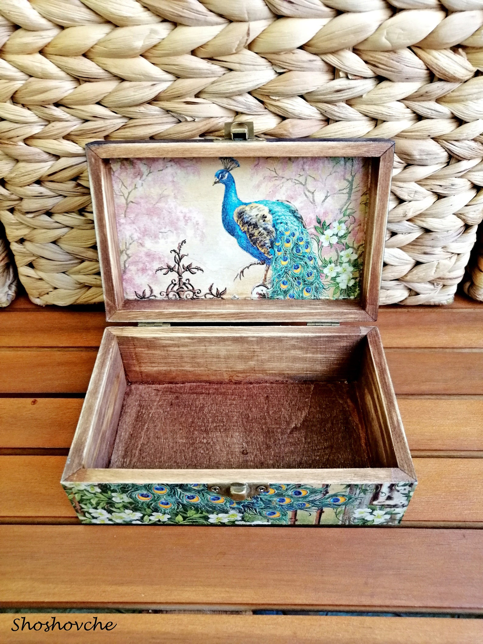 Peacock Wooden Jewellery Box Pink Keepsake Box Peacocks - Etsy