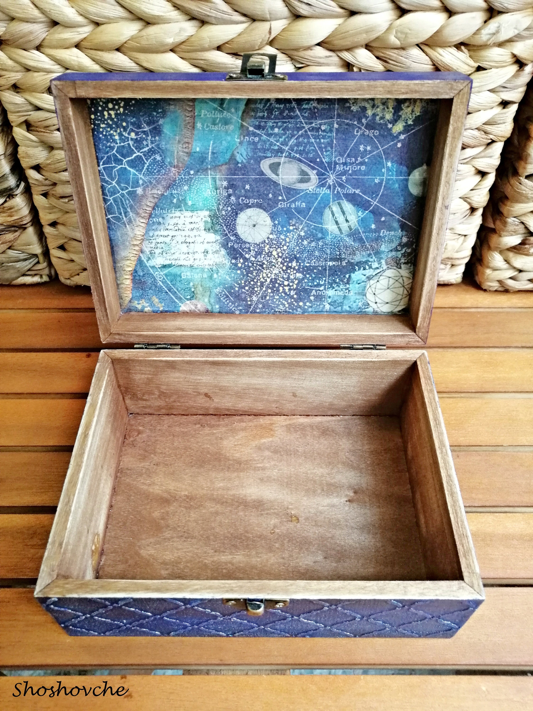 Owl Wooden Memory Box Night Birds Decoupage Box Astrology | Etsy