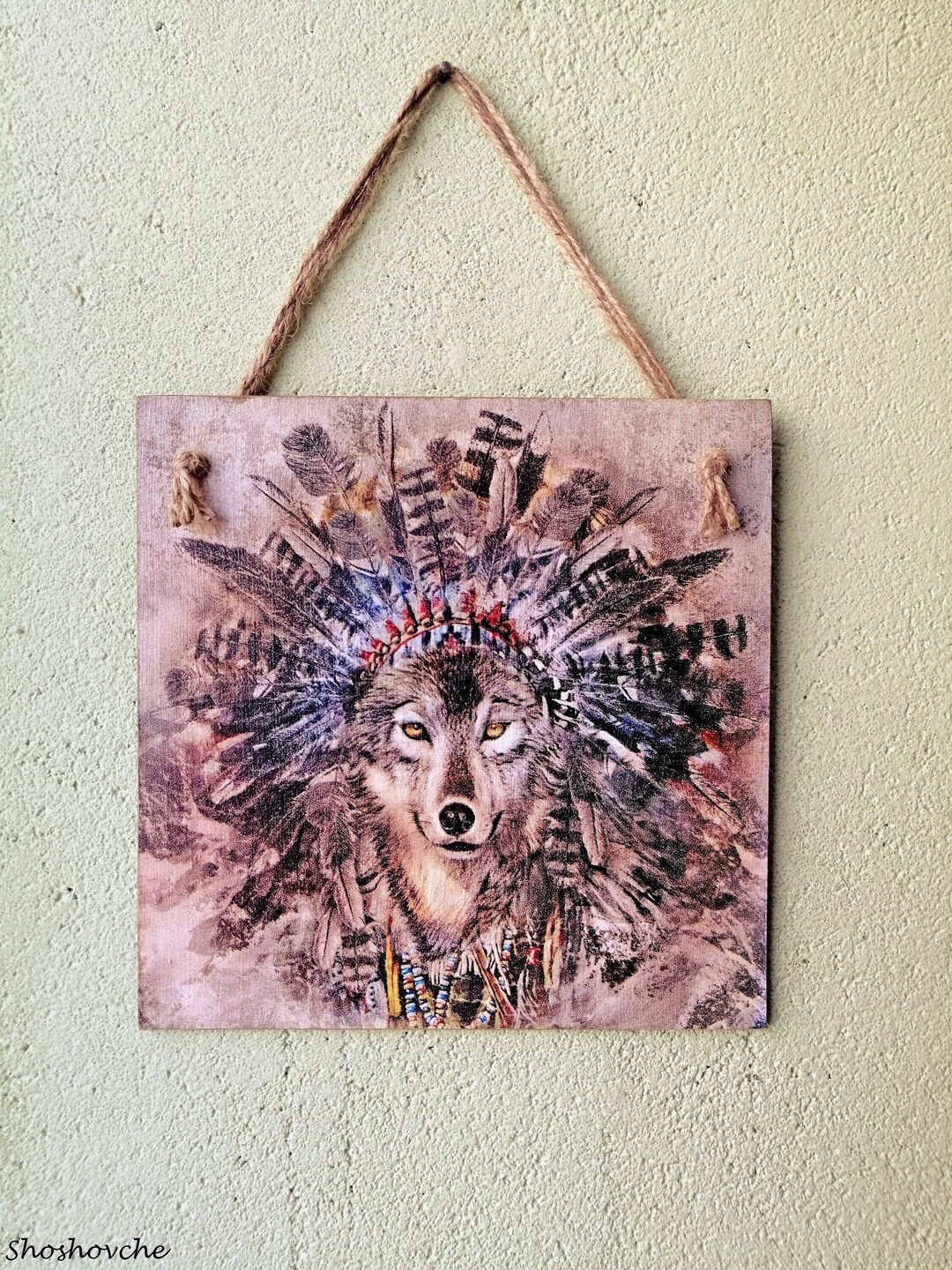 Tribal Wolf Wall Hanging Plaque, Native American Spirit Wall Art ...
